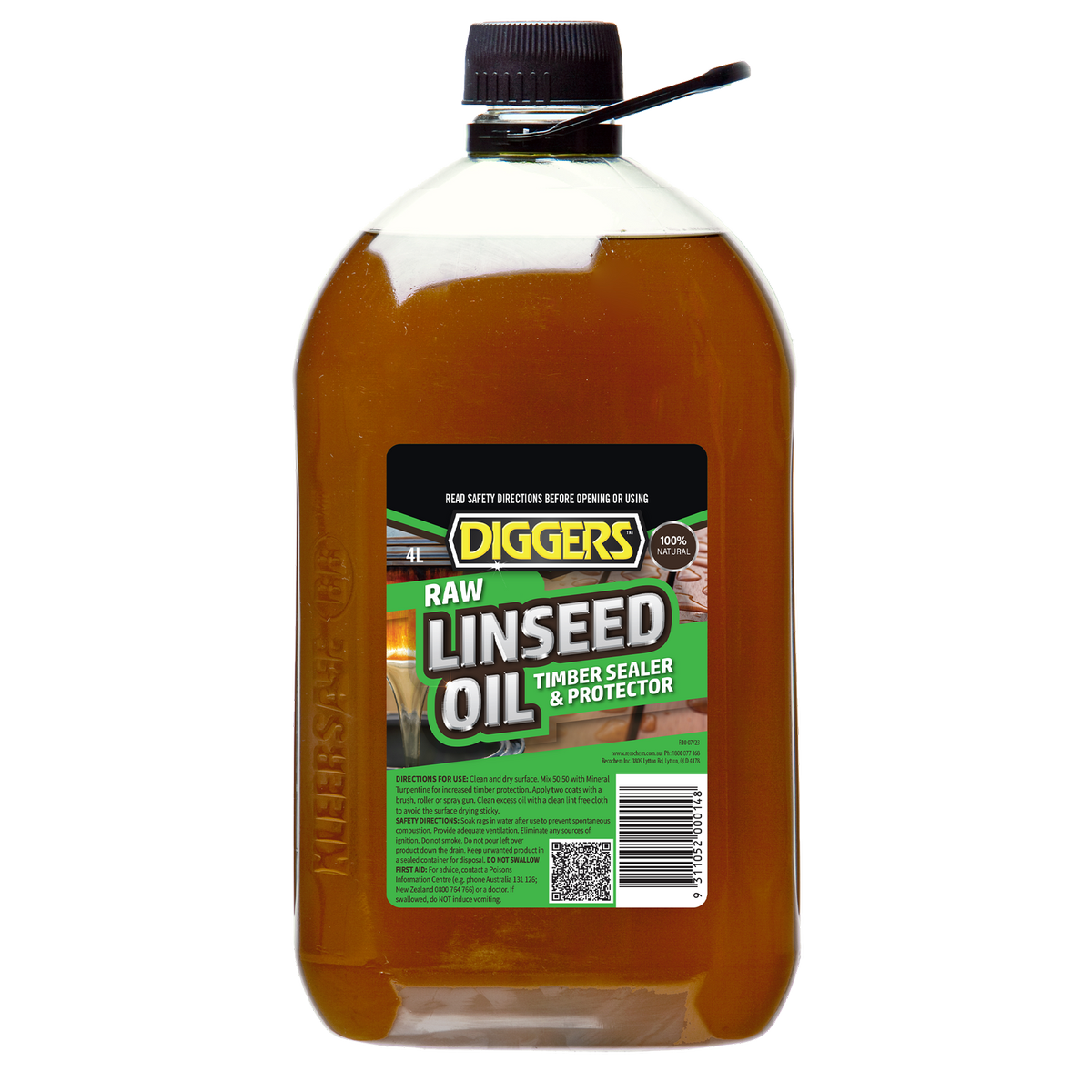 DIGGERS 4L Raw Linseed Timber Oil - Bunnings New Zealand