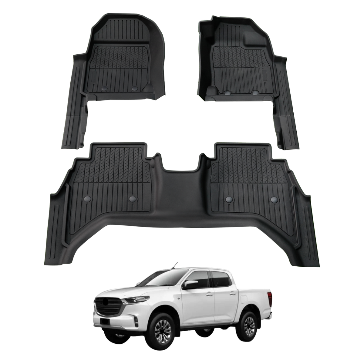 AUSGO 7D Injection Car Floor Mats for Mazda BT-50 BT50 Dual Cab 2020 ...