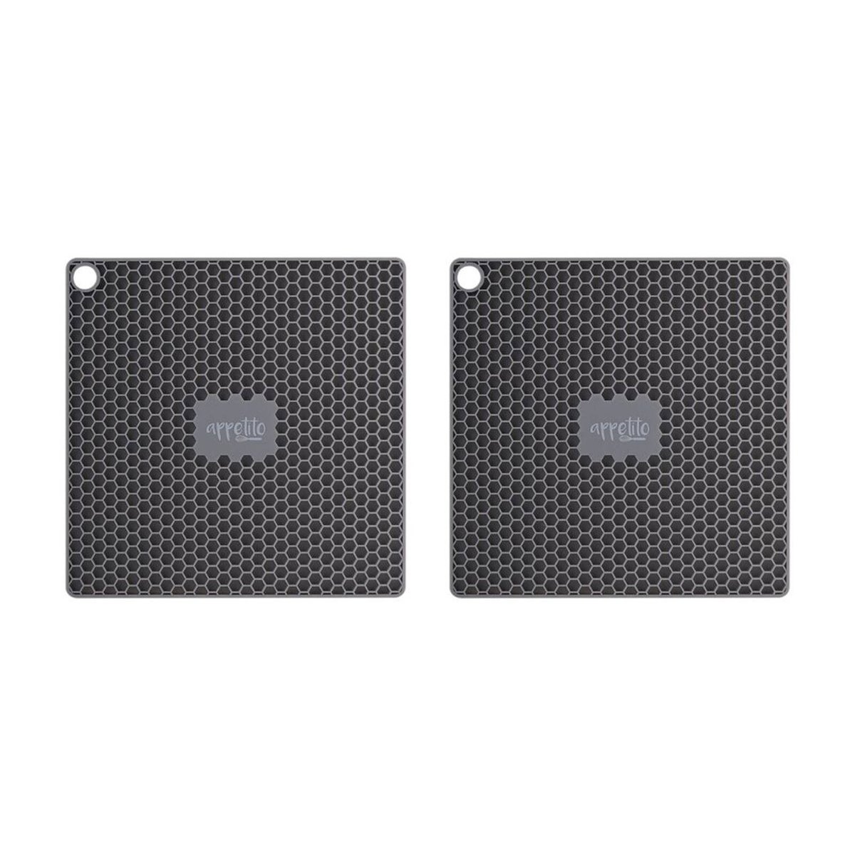 2x Appetito Silicone Square Trivet Table Protector Mat/pad 17.3cm ...