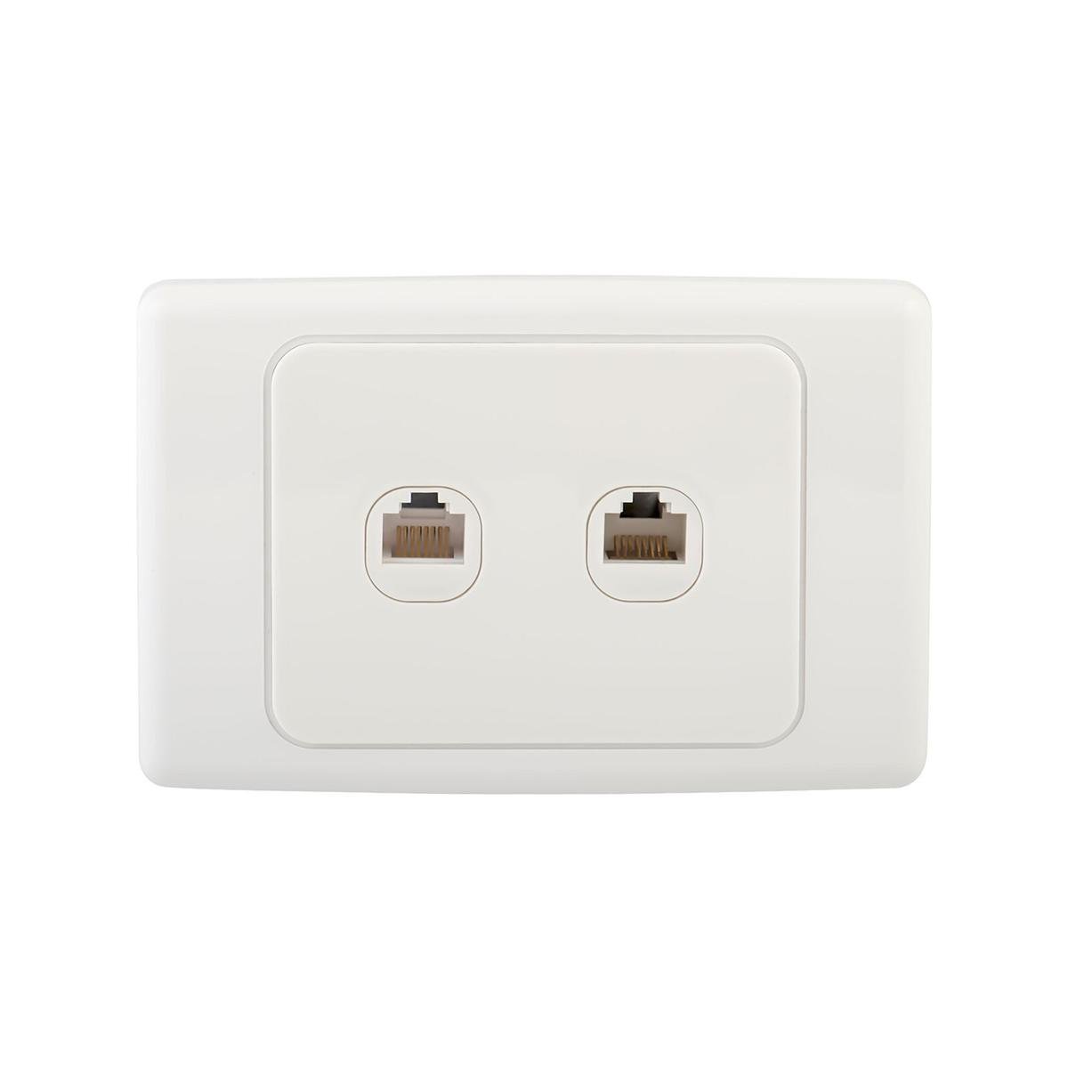 DETA Cat 6 Double Ethernet RJ45 Outlet - Bunnings Australia