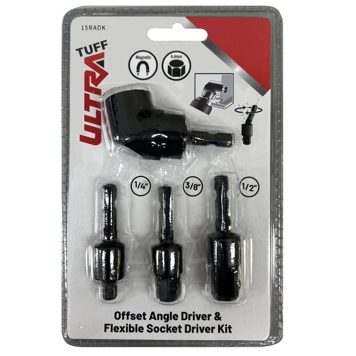 Ultra Tuff Angle Driver and Adjustable Socket Adaptor Kit - Bunnings ...