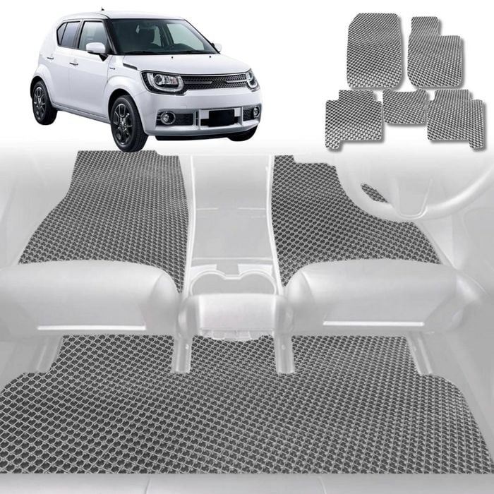 6D Diamond Car Floor Mats for Suzuki Ignis 2016-Current-Full Set-Grey ...
