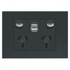 HPM VIVO Double Powerpoint With Double USB Port - Dark Grey - Bunnings ...