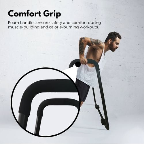 VERPEAK One Piece Parallel Bar Push Up Bar with Dip Station Strength ...