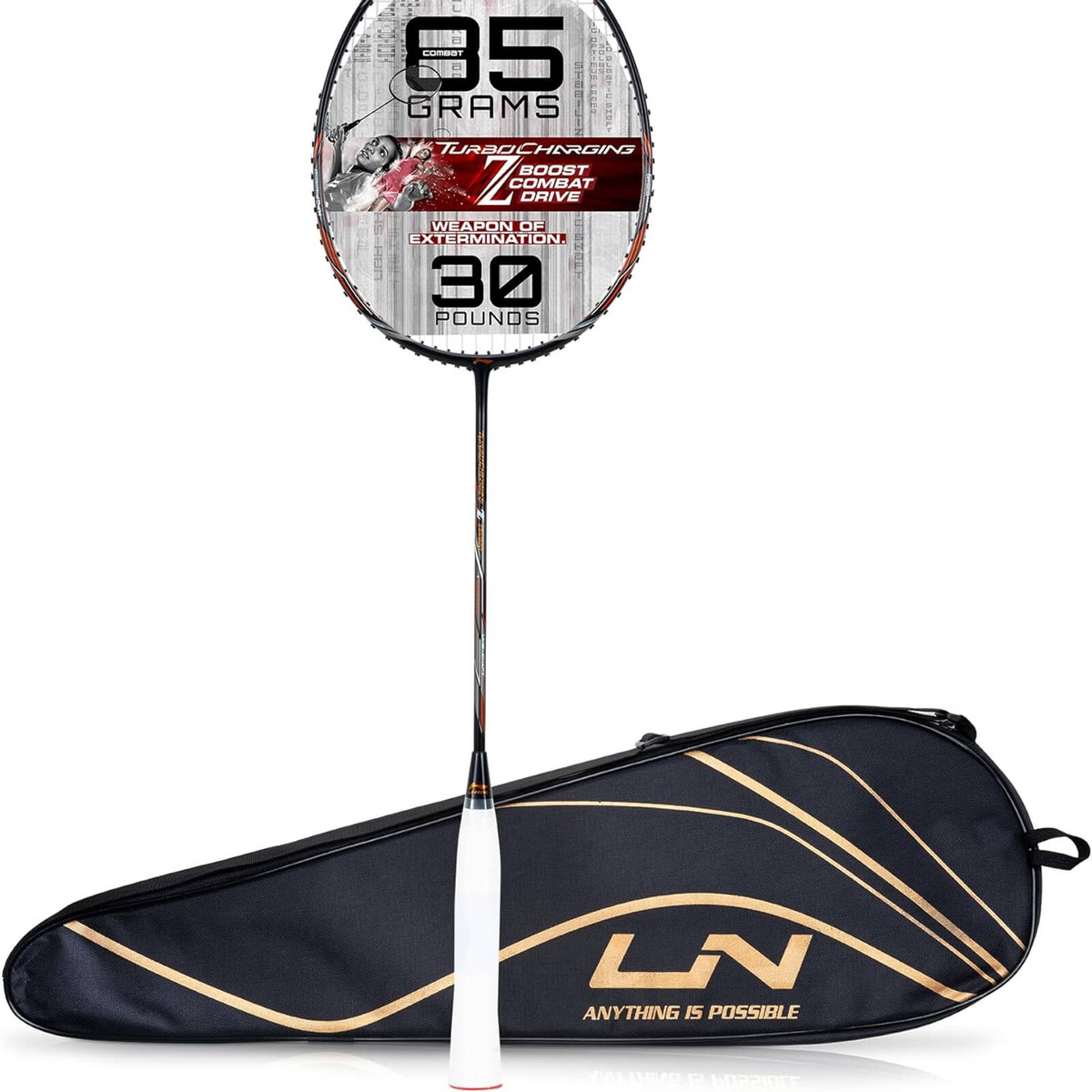 Li-Ning Turbo Charging Z Combat Carbon Fibre Strung Badminton Racquet ...
