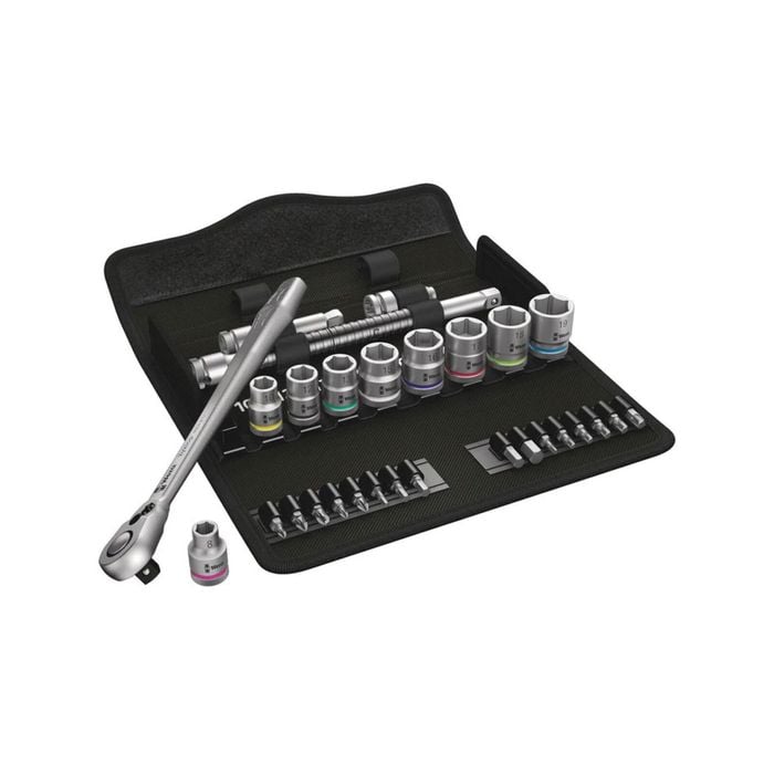 Wera Metric 29 Piece 8100 Metal Ratchet Set with Switch Lever 3 8 Drive Set Bunnings Australia