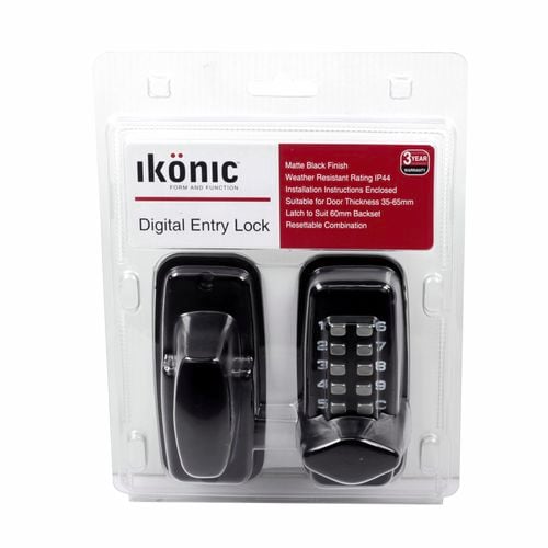 Ikonic Matte Black Digital Entry Lock - Bunnings New Zealand