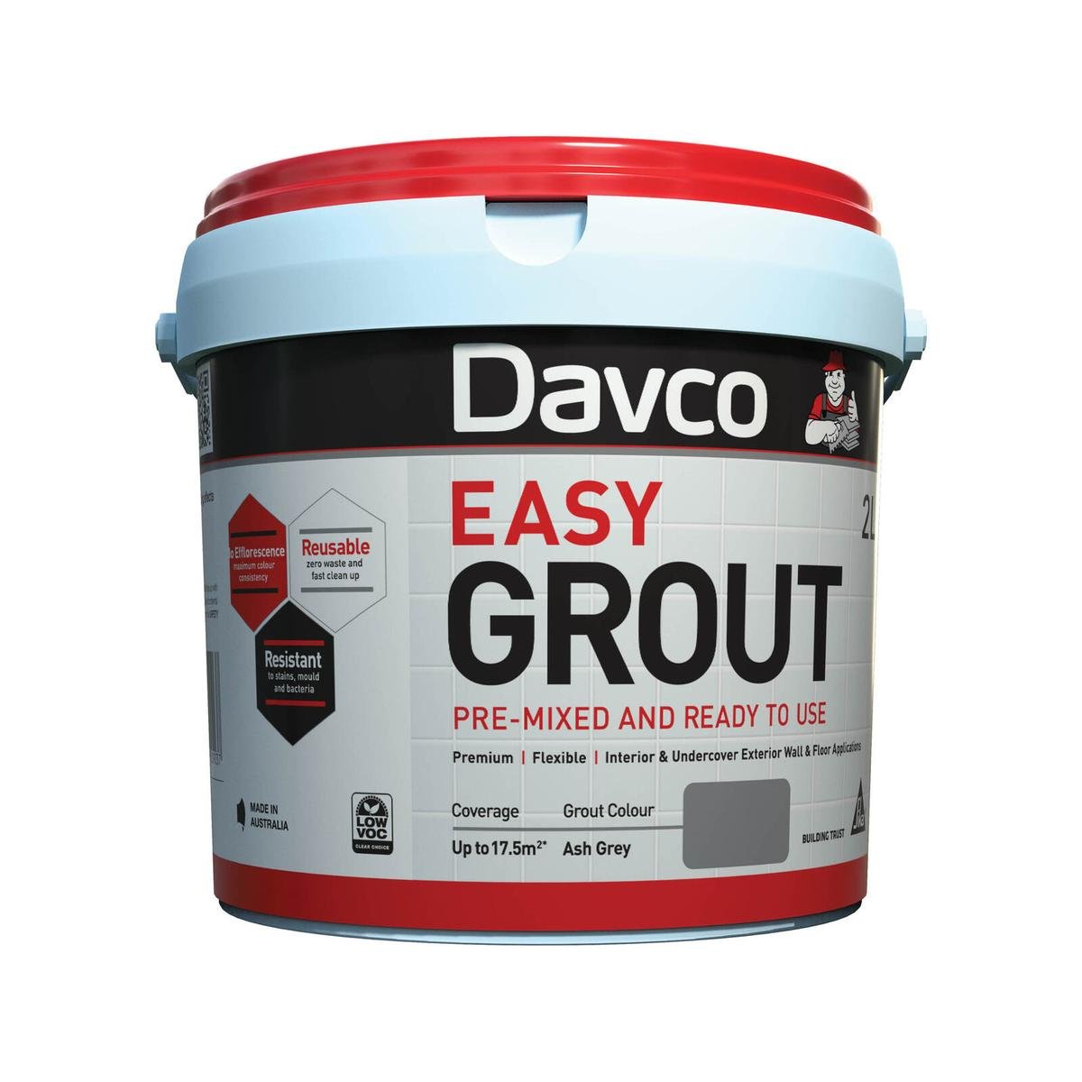 Davco 2L Ash Grey Ready To Use Easy Grout - Bunnings Australia