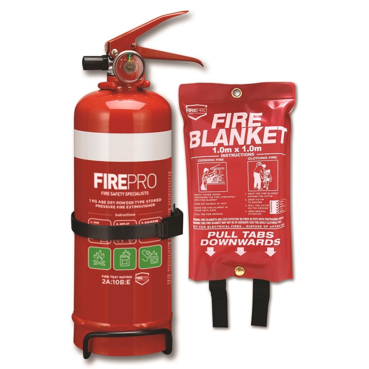 Fire Pro Extinguisher and Blanket Fire Safety Kit - Bunnings Australia