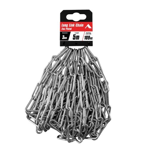 Pinnacle 3mm x 5m Zinc Plated Long Link Chain - Bunnings Australia