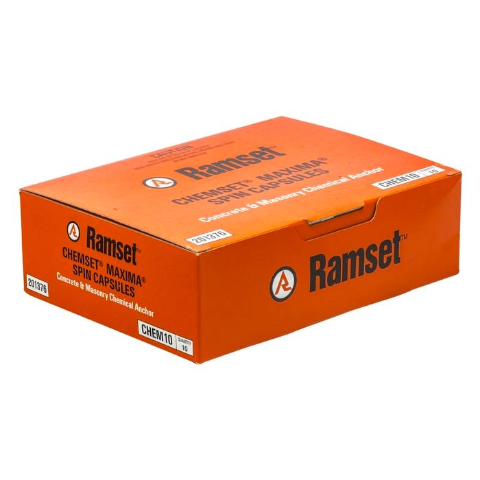 Ramset M10 Maxima Masonry Chemical Acrylate Epoxy Capsule - 10 Pack ...