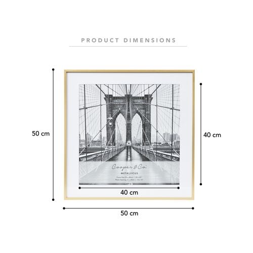 Cooper & Co. 50x50cm Mat to 40x40cm Gold Premium Metallicus Photo Frame ...