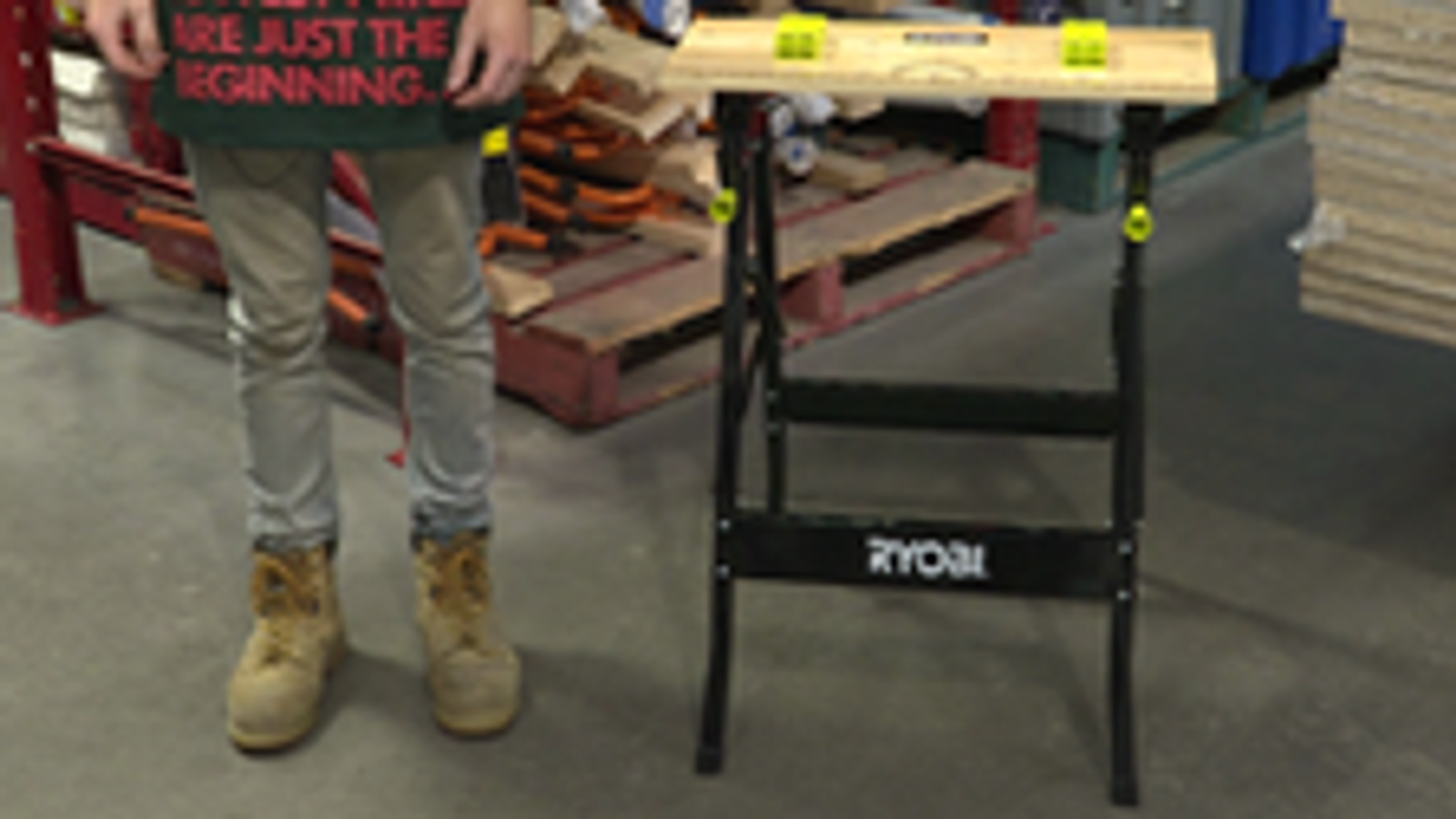 Ryobi 100kg Foldable Metal Workbench With Adjustable Angle