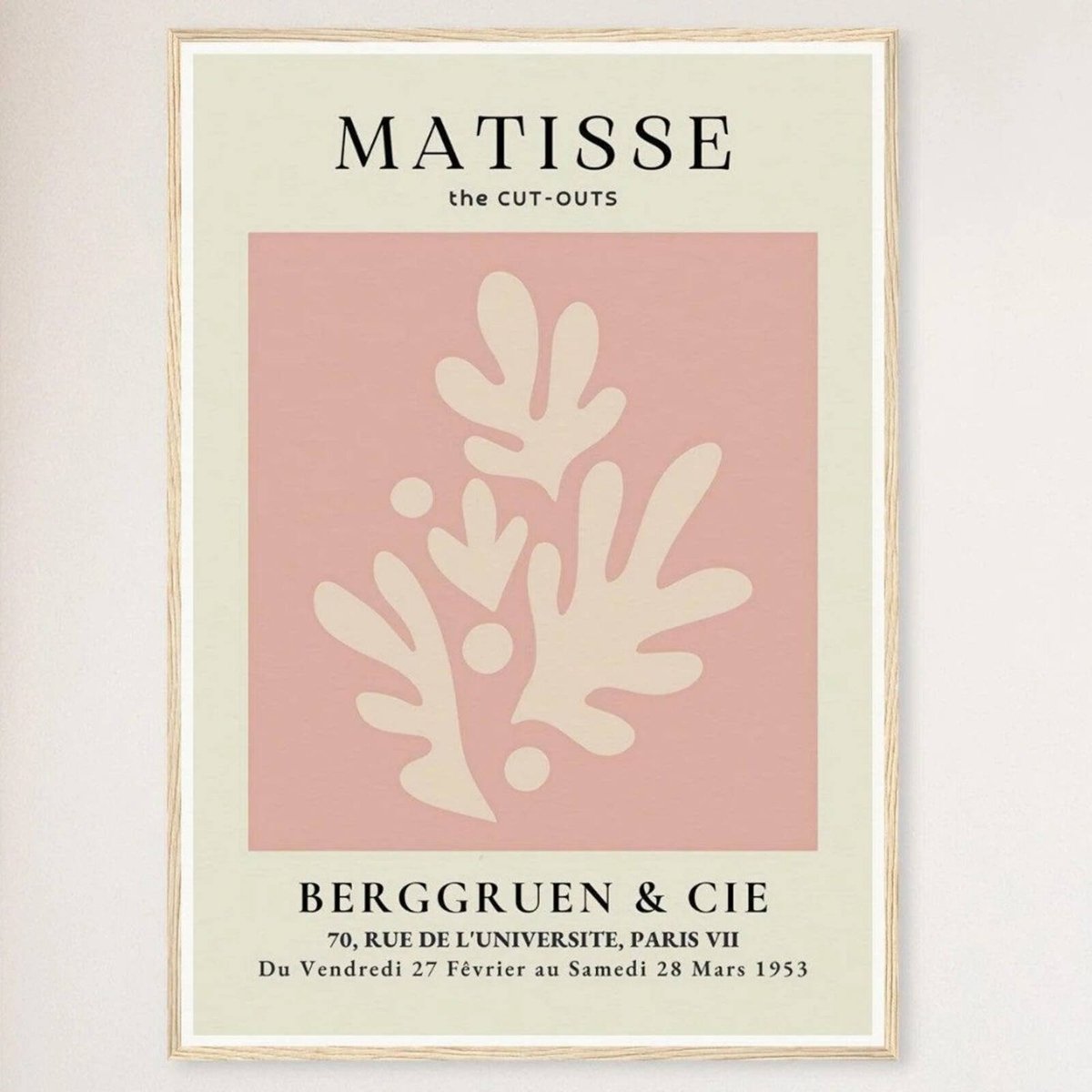Galrie Henri Matisse Vintage Pink Exhibition Print from Berggruen & Cie ...