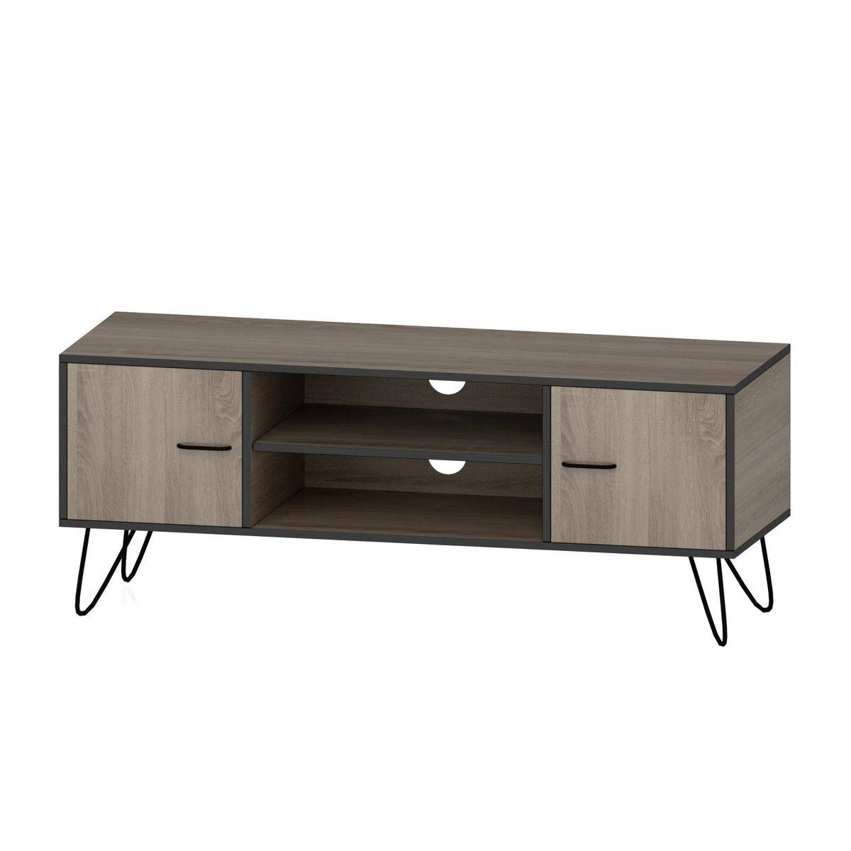 Foret Tv Cabinet Stand Entertainment Unit Storage Shelf Metal 110cm ...