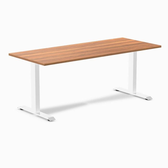 Desky Fixed Height Prime Oak Melamine Desk 1800x750mm White Leg ...