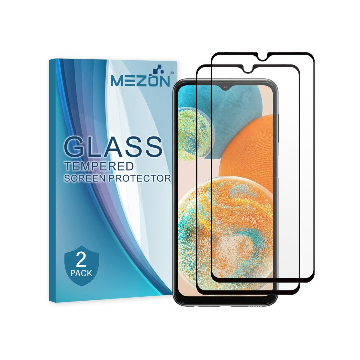 2 Pack MEZON Samsung Galaxy A23 5G Full Cover Tempered Glass Screen ...