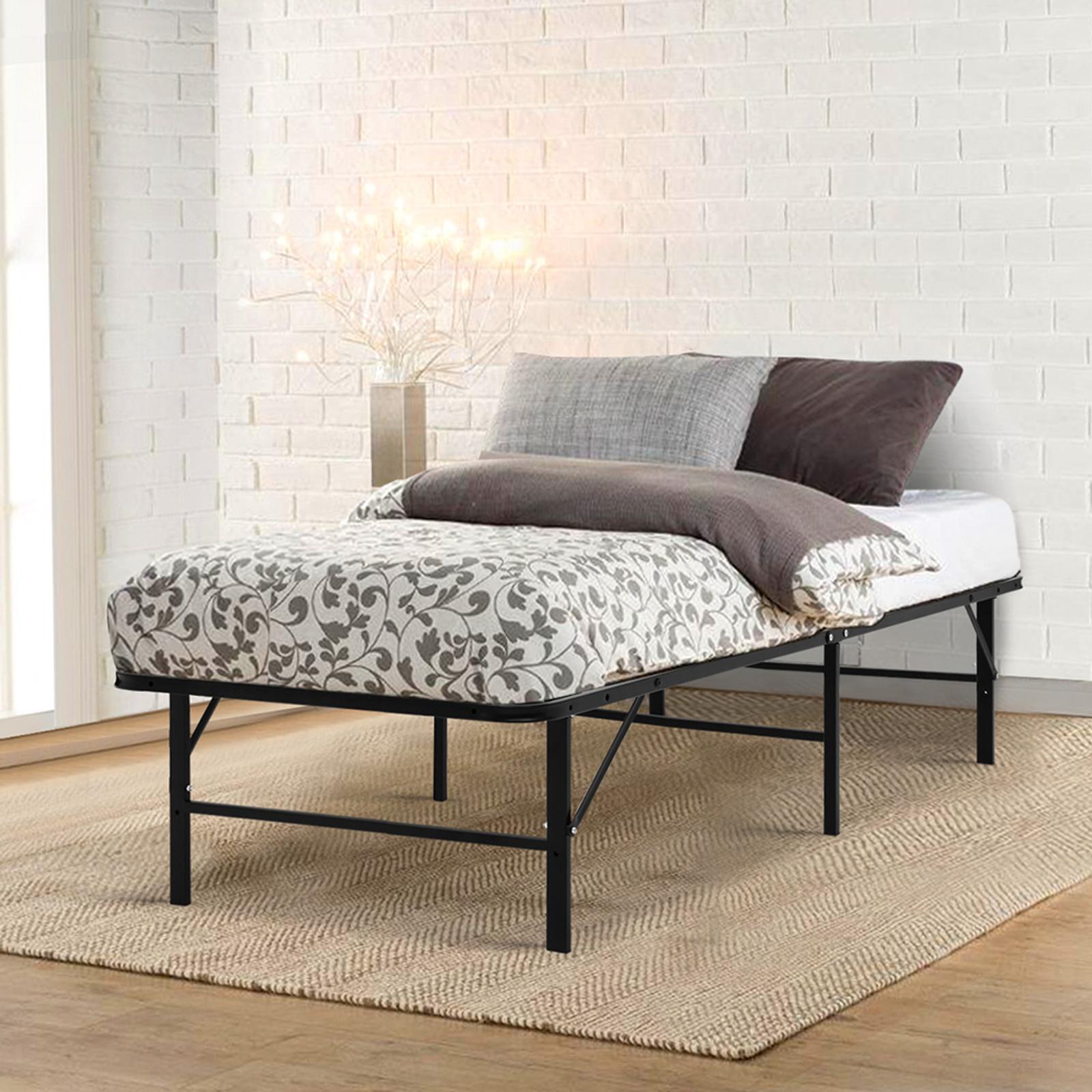 Artiss Folding Bed Frame Black Metal Bedframe Base King Single Bunnings Australia
