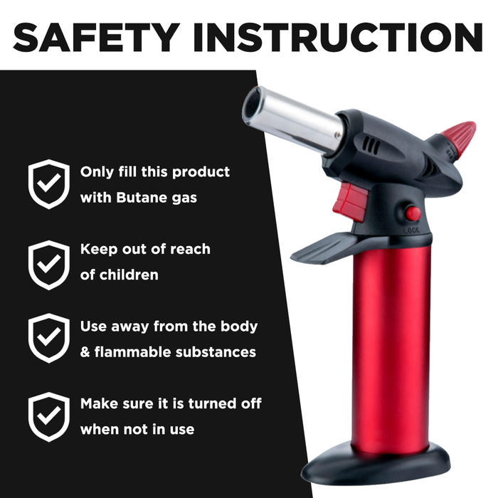Gourmet Kitchen Refillable Butane Kitchen Blow Torch - Red And Black ...