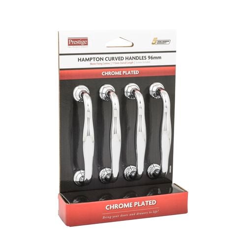 Prestige Chrome Plated Hampton Handle - 4 Pack - Bunnings Australia