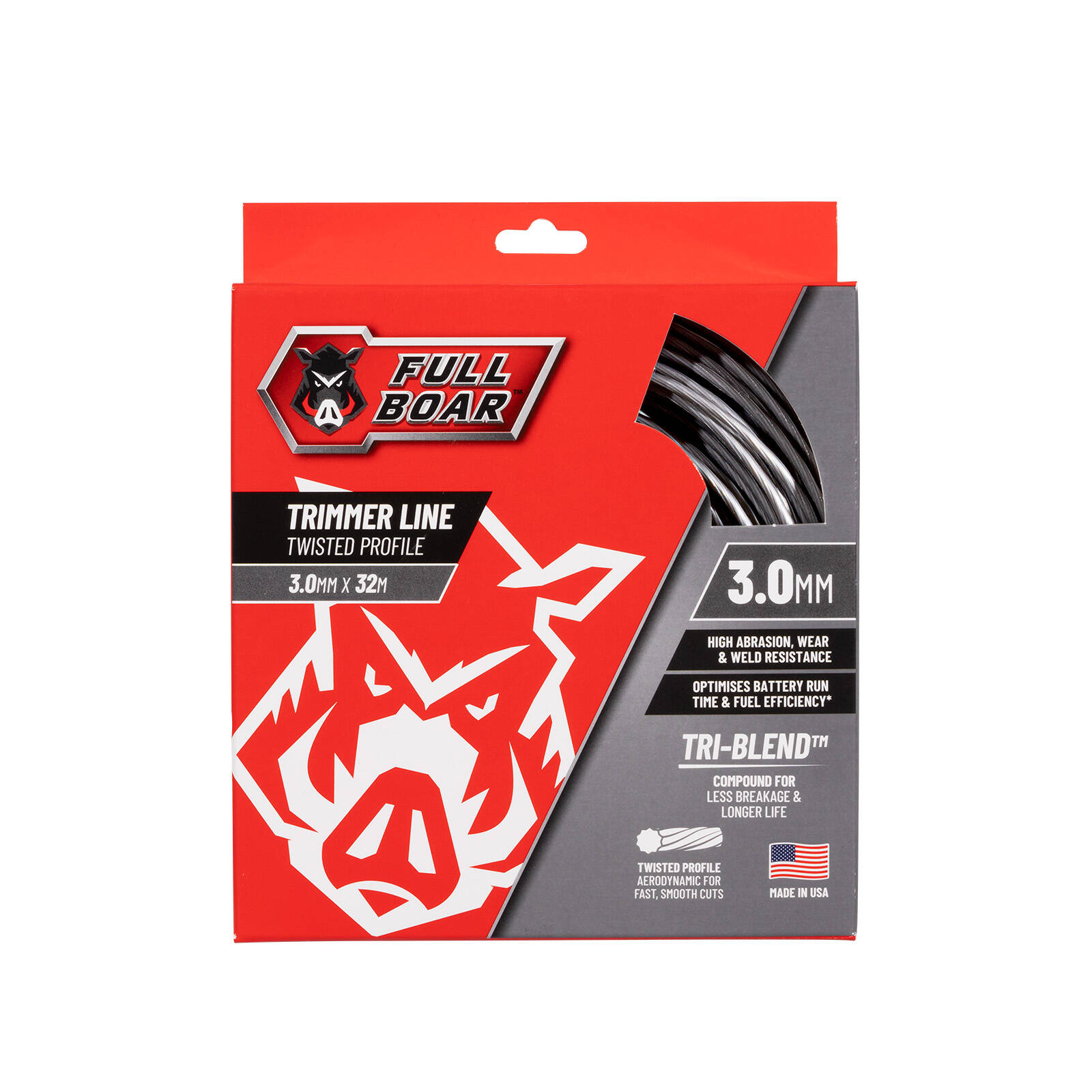 3.0mm x 32m Twisted Profile Trimmer Line FBTLT-3032 | Full Boar NZ