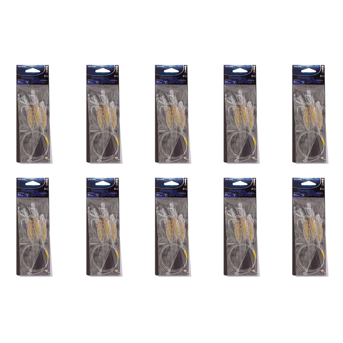 10x Wilson Rigged to Jig Rig 3 Hook Squid Style Jig Fully UV Active ...