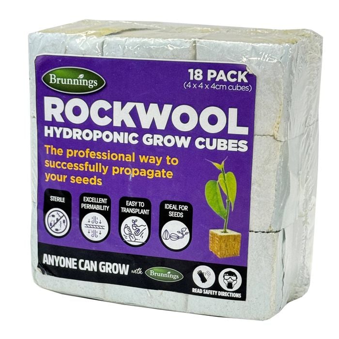 Hydroponic Rockwool 40 x 40 x 40 Grow Cubes - 18 pack - Bunnings Australia