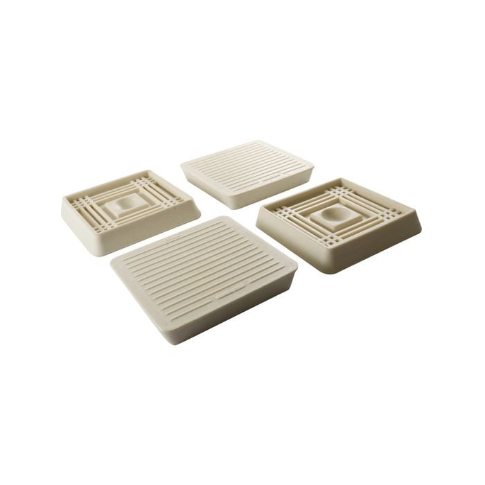 Surface Gard 51 x 51mm Almond Square Rubber Base Castor Cup - 4 Pack ...