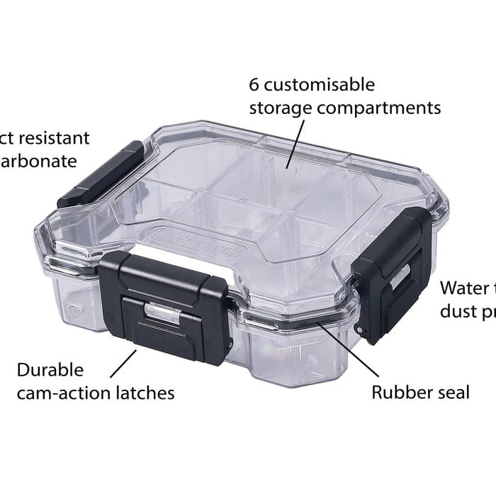 Tactix 5.2 x 18 x 16.5cm 6 Compartment Waterproof Storage Box ...