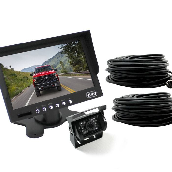 Elinz 7" LCD Monitor HD 12V/24V 4PIN IR LED CCD Reversing Camera Car ...