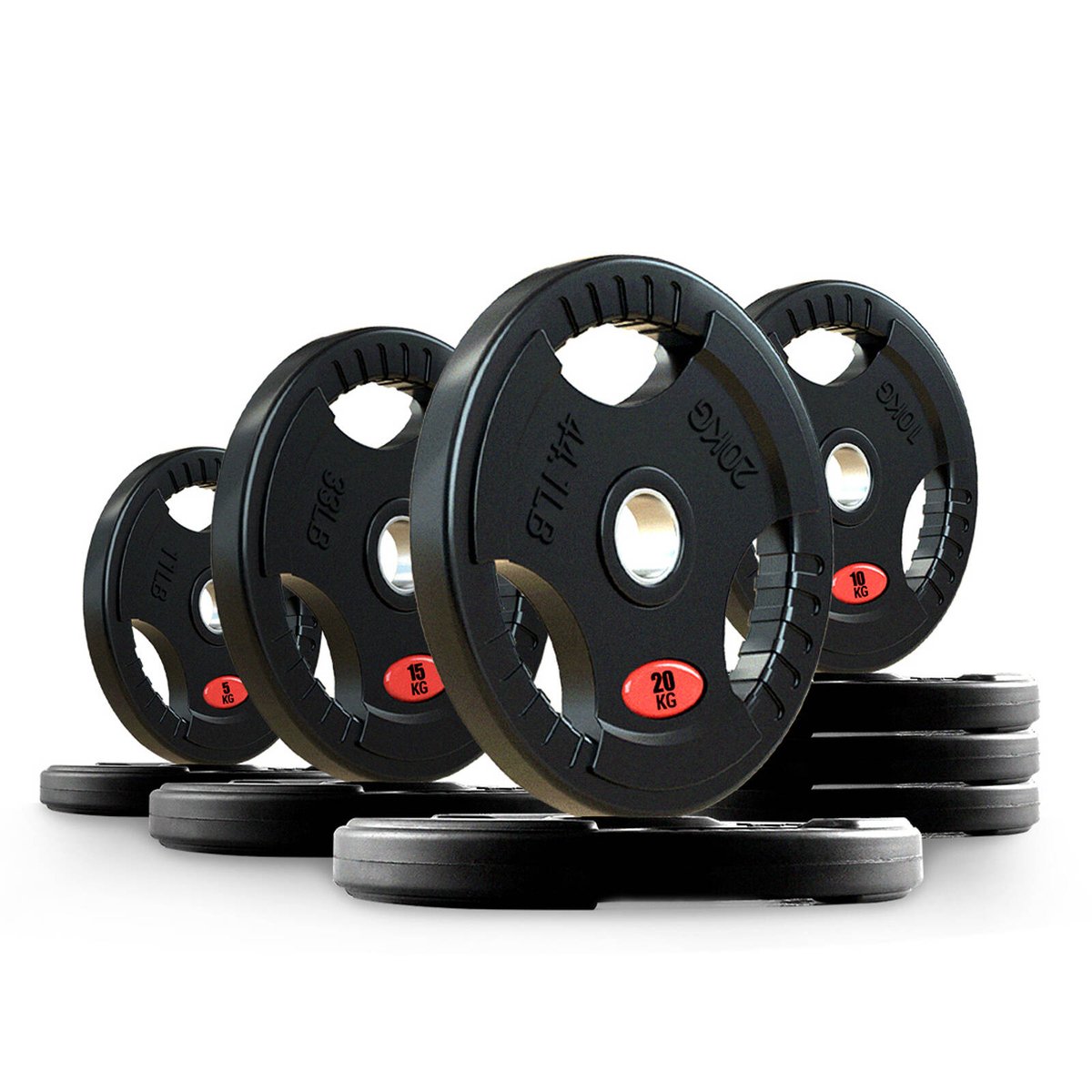 FitnessLab 1x20kg Rubber Olympic Weight Plate Lifting Fitness Home Gym ...