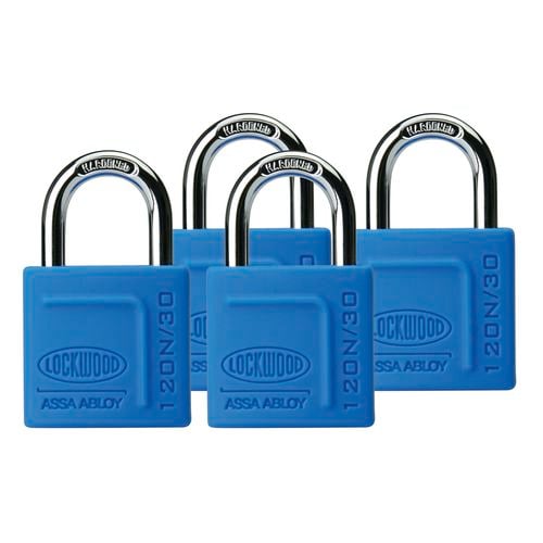 Lockwood 30mm Alloy Silicon Padlock - 4 Pack - Bunnings Australia