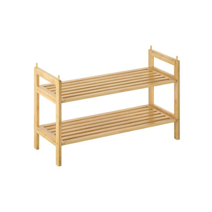 Flexi Storage Living Natural Stackable 2 Tier Bamboo Shoe Rack ...
