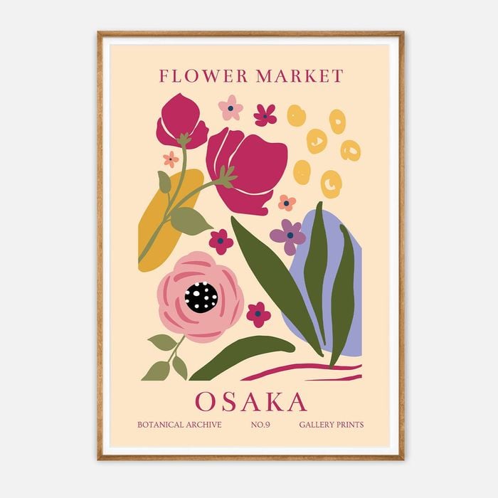 Galrie Vibrant Flower Market Osaka Wall Art Print - Stunning Botanical ...