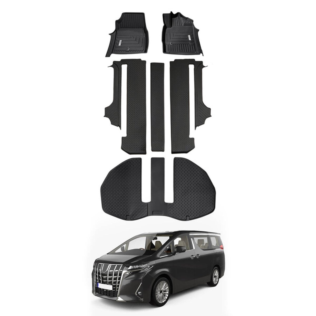 AUSGO Floor Mats & Boot Liner Set for Toyota Alphard 2015-2024 Car ...