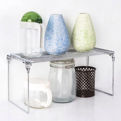 Practa Solutions Small Chrome Expandable Shelf Stacker - Bunnings Australia