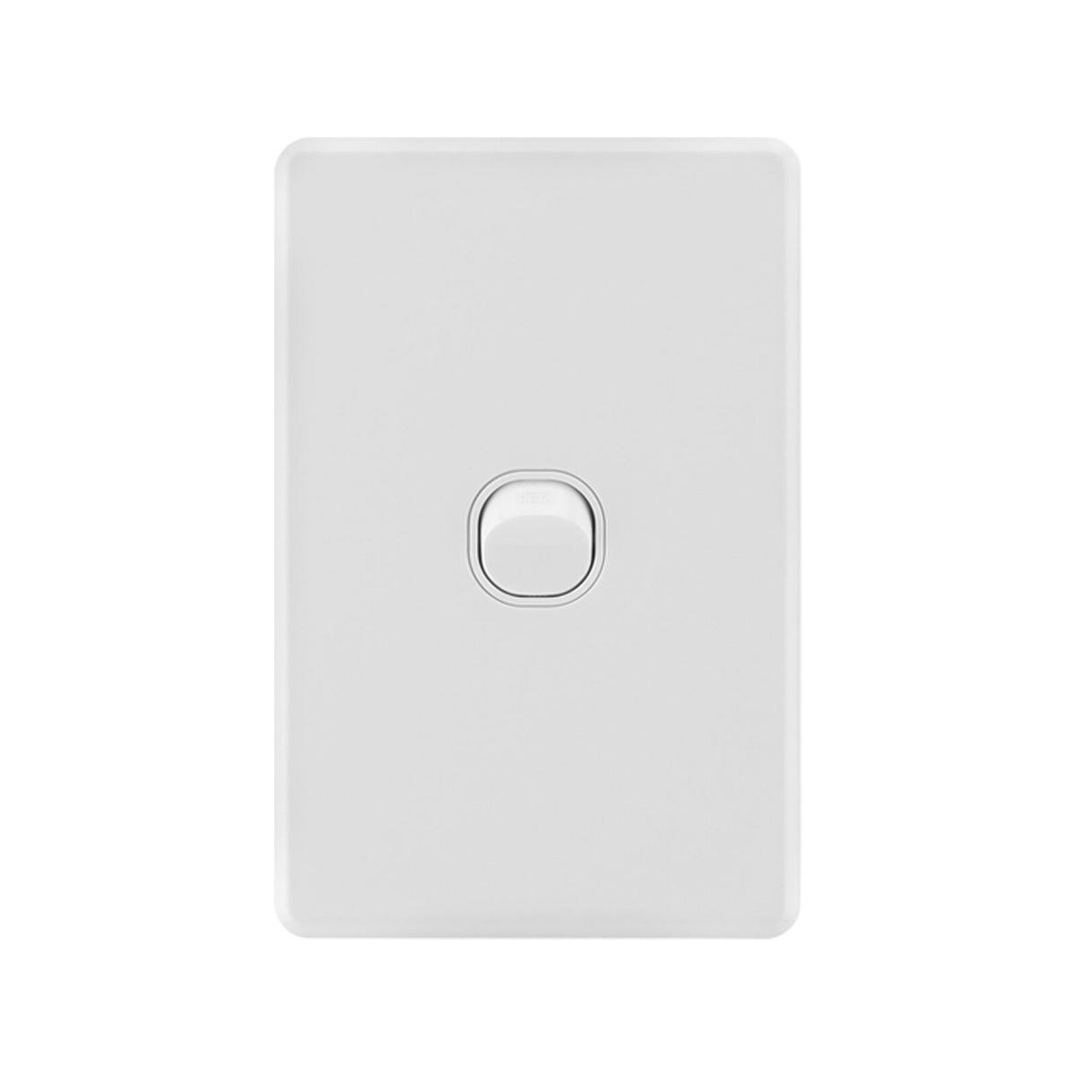 DETA White Gloss S-Line Single Vertical Wall Switch - Gloss White ...