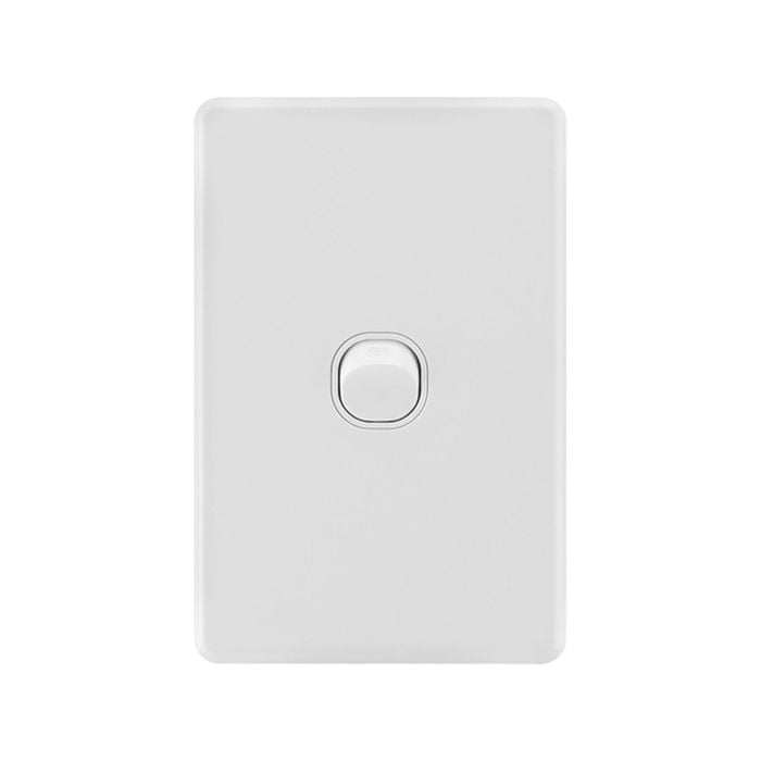 DETA White Gloss S-Line Single Vertical Wall Switch - Gloss White ...