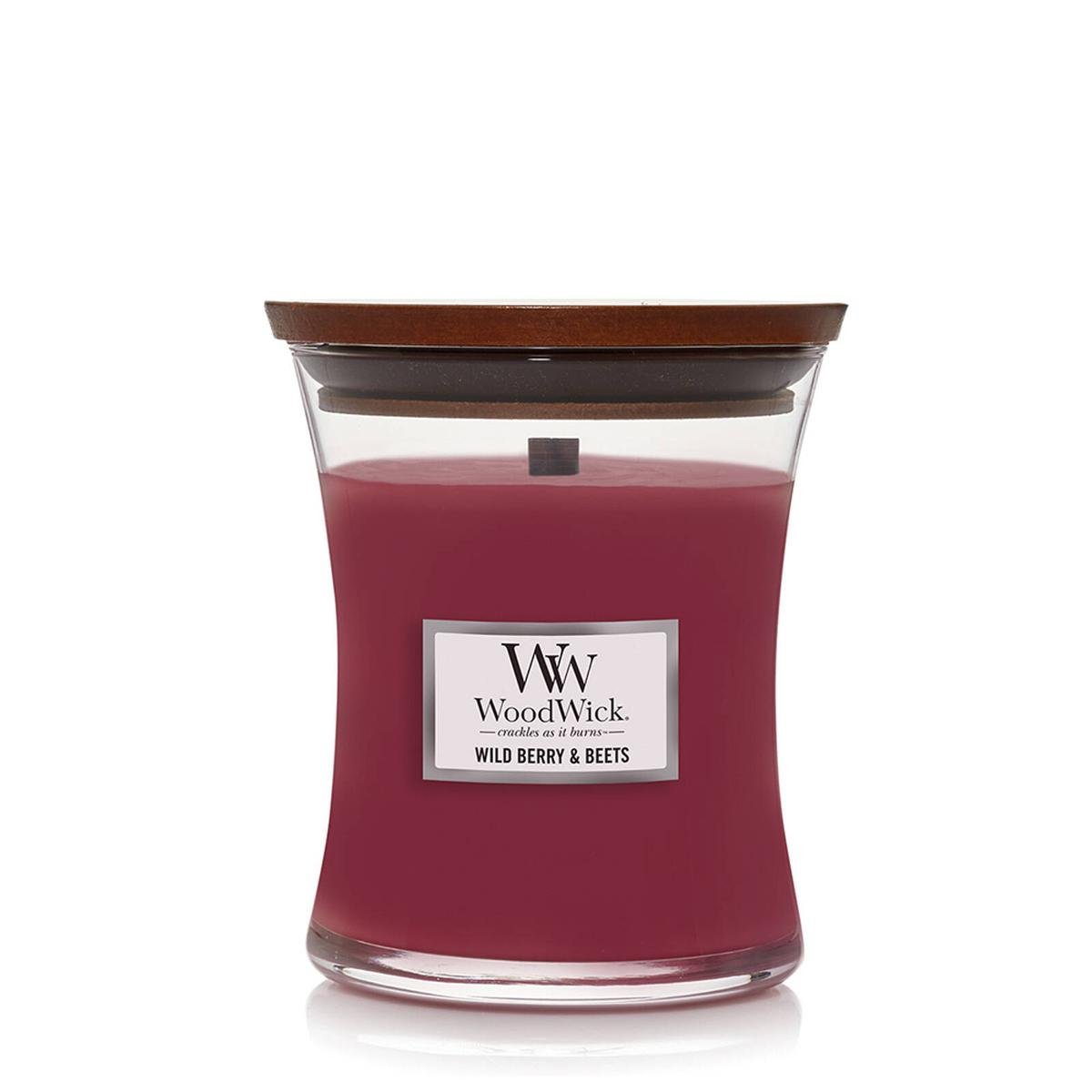 WoodWick Wild Berry & Beets Scented Crafted Candle Glass Jar Wax Medium ...