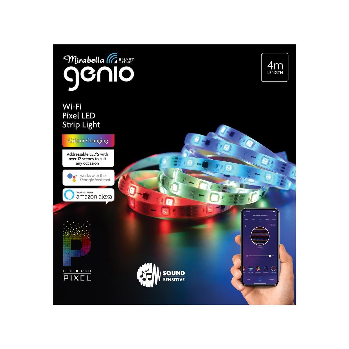 Mirabella 4m RGB Genio Wi-Fi Smart Pixel Strip Light - Bunnings Australia