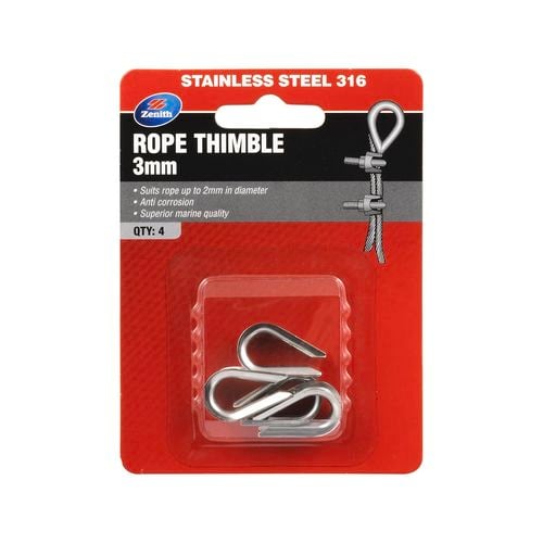 Zenith 3mm Stainless Steel Rope Thimble - 4 Pack - Bunnings New Zealand