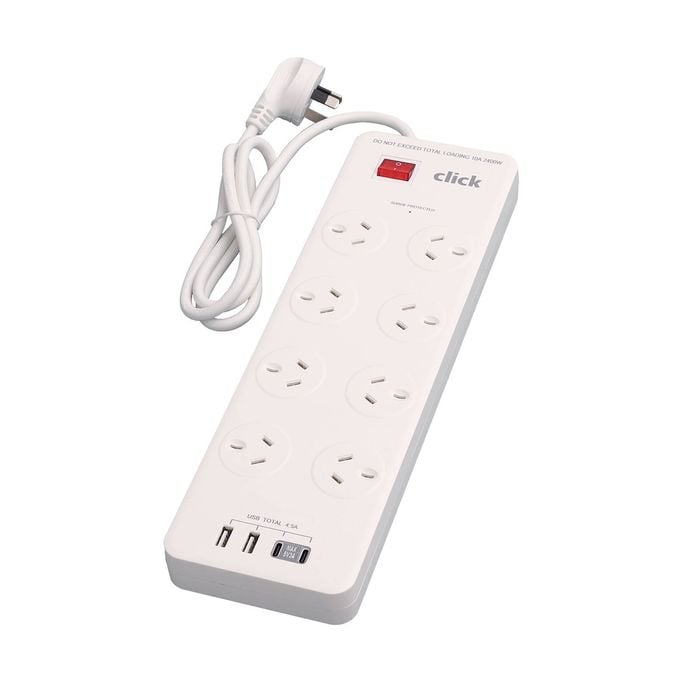 Click 8 Outlet Power Board With USB Charger - Bunnings Australia