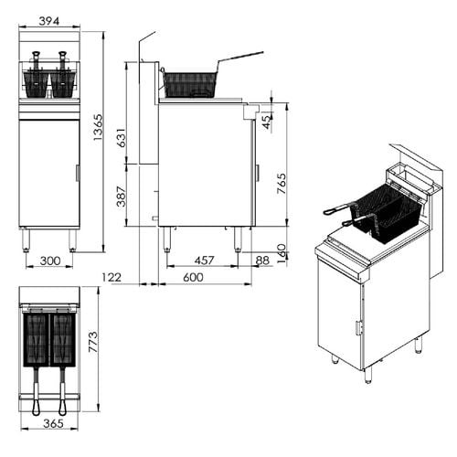 Frymax Rc400e Free Standing Natural Gas Ng Deep Fryer Tube Heating ...