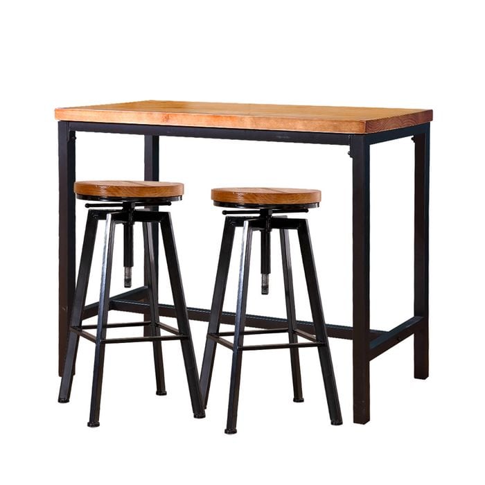 Levede Vintage Style Industrial Bar Table and Bar Stool Set - Bunnings ...