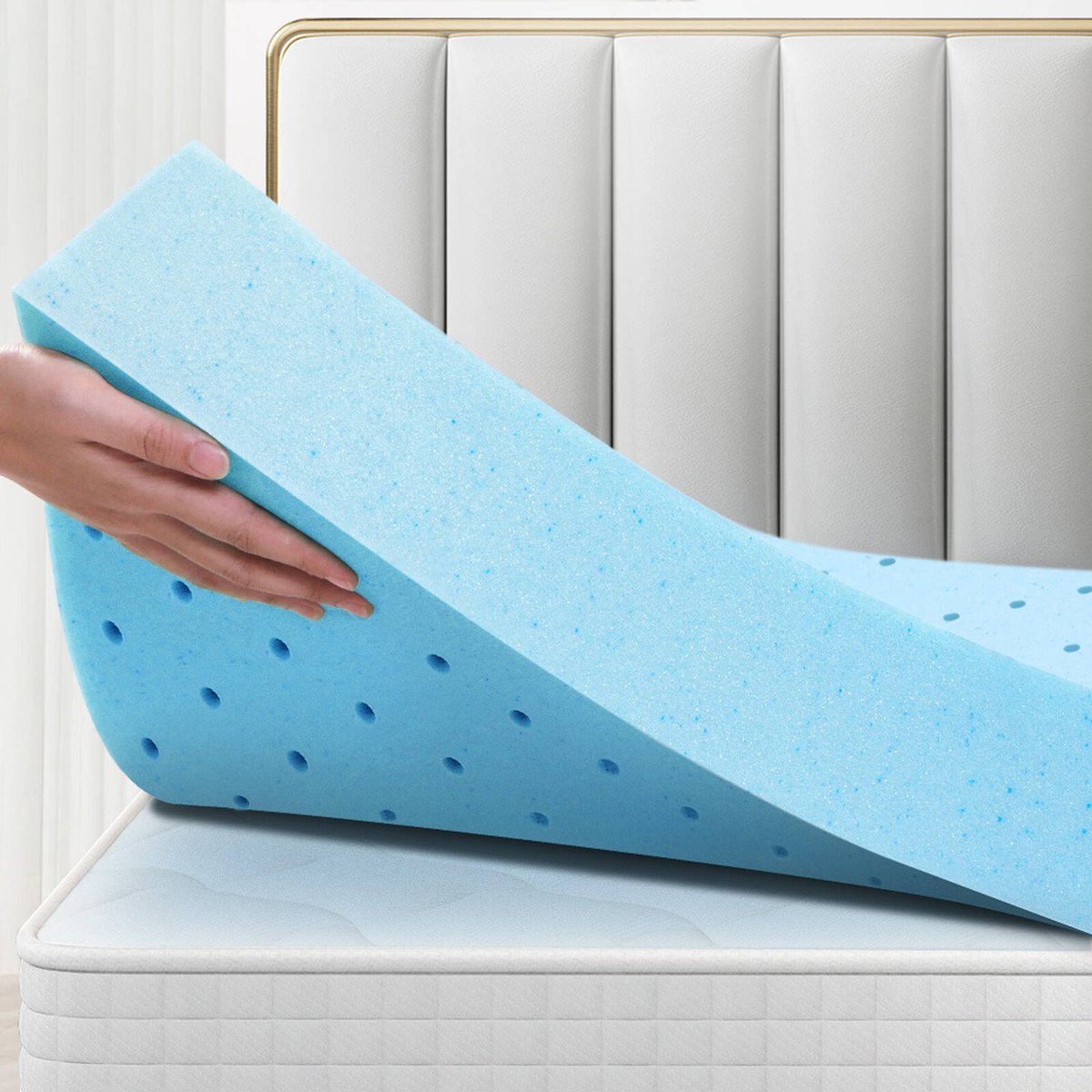 STARRY EUCALYPT Memory Foam Mattress Topper Cool Gel King 8cm ...