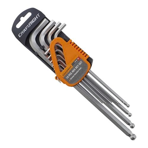 Craftright Extra Long Hex Key Set 10pc - Bunnings New Zealand