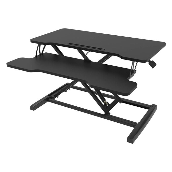 Advwin Sit Standing Desk Riser Height Adjustable Black - Bunnings Australia