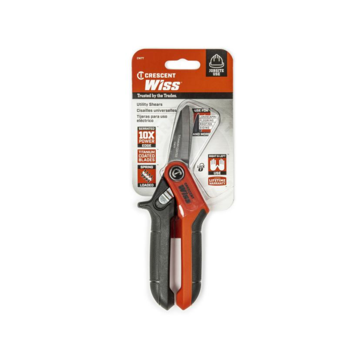 Crescent Wiss 190mm/7-1/2" Titanium Coated Tradesman Utility Shears ...