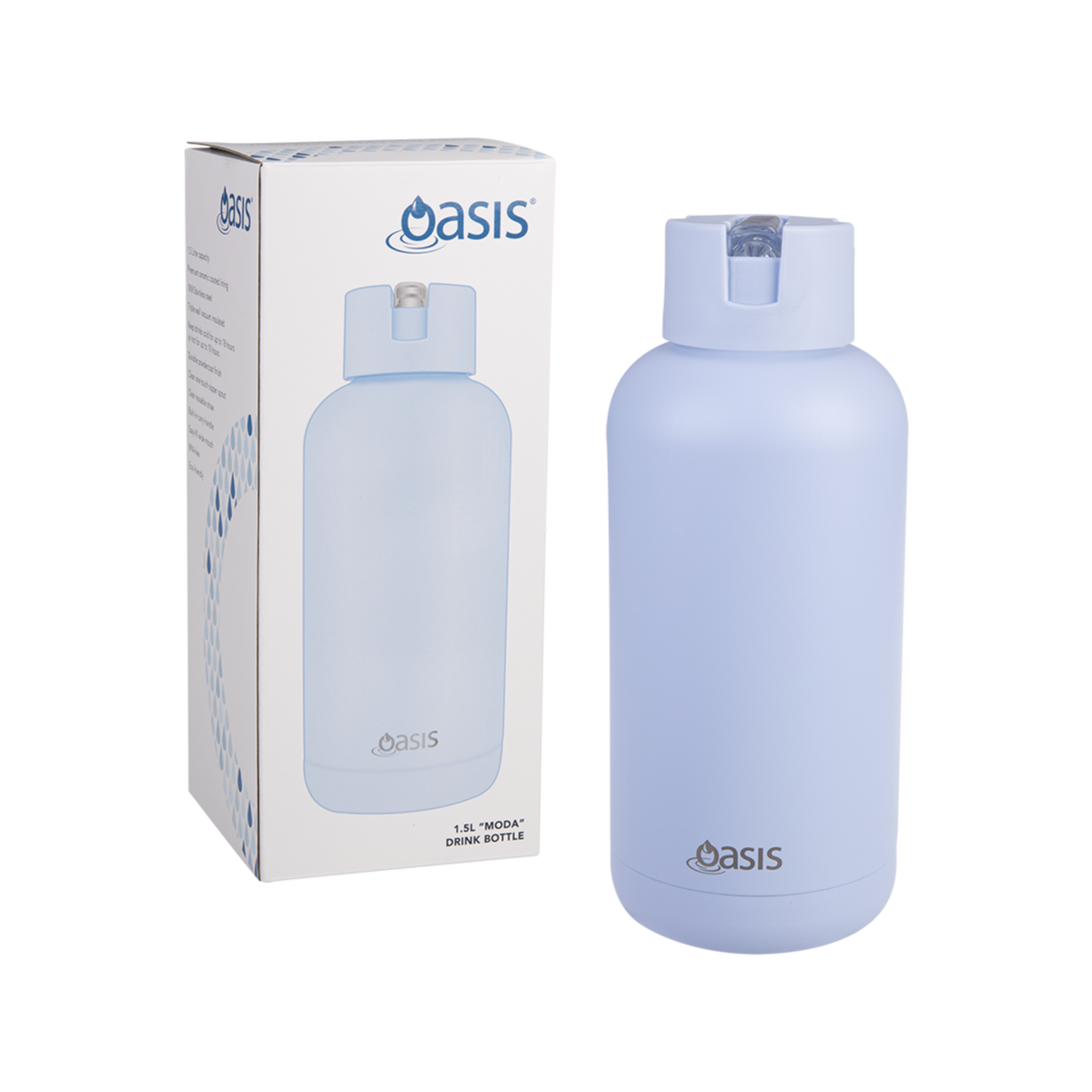 Oasis Moda Ceramic Lined Stainless Steel Drink Bottle 1.5L - Periwinkle ...