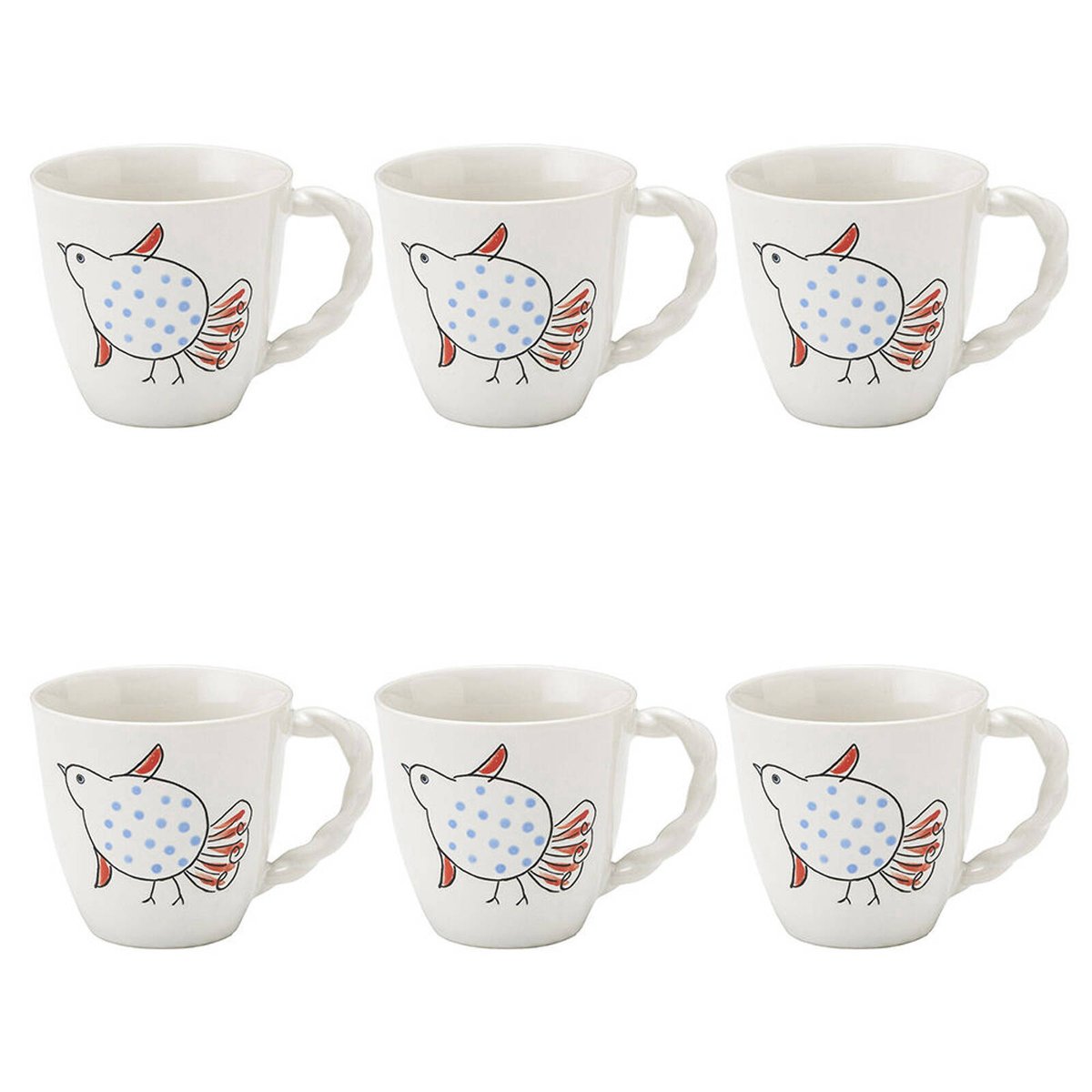6PK Ecology Joie Gloss Glazed Stoneware Drinking Cup Mug 300ml ...